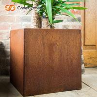 China Customize Large Corten Steel Flower Pots Outdoor Corten Steel Flowerpots for sale