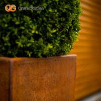 China Customize Large Corten Steel Flower Pots Outdoor Corten Steel Flowerpots for sale