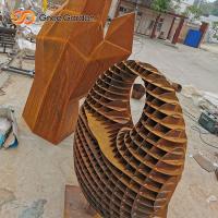 China Corten Steel Classic Gold Metal Garden Statue Ornament Sculpture Statue for sale