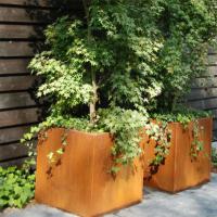 China Customize Corten Steel Planter Large Outdoor Square Metal Flower Pots for sale