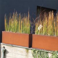 China Rectangular Corten Steel Planter Metal Stand Flower Pot for sale