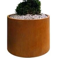 China OEM ODM Large Corten Steel Circular Planters Box With Privacy Shielding for sale