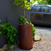 China OEM ODM Large Corten Steel Circular Planters Box With Privacy Shielding for sale