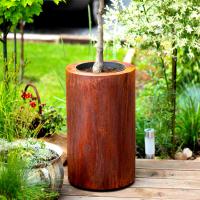 China OEM ODM Large Corten Steel Circular Planters Box With Privacy Shielding for sale