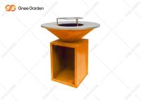 China Charcoal Corten Steel Family Outdoor Fire Pit Table Corten Steel Bbq Grill for sale