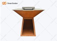 China Customize Corten Steel Bbq Fire Pit Grill Corten Steel Iron Fire Pit Bbq Brazier for sale