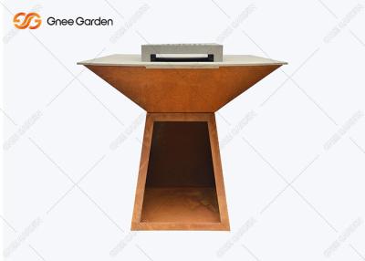 China Customize Corten Steel Bbq Fire Pit Grill Corten Steel Iron Fire Pit Bbq Brazier for sale