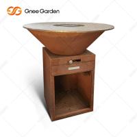 China Wood Burning Corten Steel Bbq Grills For Outdoor Rust Brasero Barbecue Party for sale