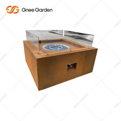 China Outdoor Gas Heater Square Fire Pit Table Gas Fireplace for sale