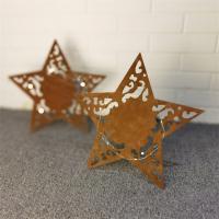 China Star Shaped Corten Steel Metal Ornaments Christmas Decoration For Home Garden for sale