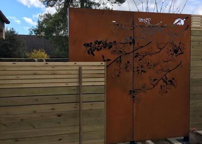 China Thickness 3mm Decorative Laser Cut Screen Corten Steel Garden Panels SGS for sale