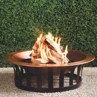 China OEM Round Weathering Steel Patio Fire Pit Wooden Firepits 62*62*64cm for sale
