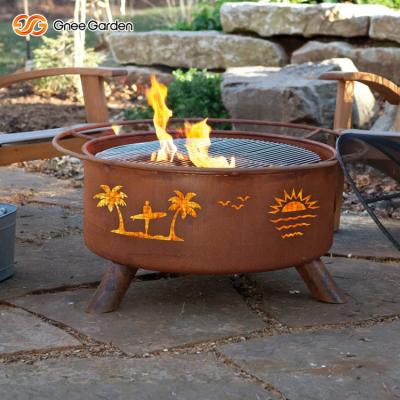 China Contemporary any size Corten Steel Fire Pit bowl Natural Rusted for sale
