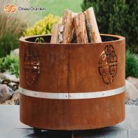 China Classical Prerusted Corten Steel Round Fire Pit 3.0mm Thick For Garden for sale