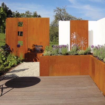 China SGS TUV  0.8mm -2.0mm Prefabricated Corten Steel Planters Square Cube for sale
