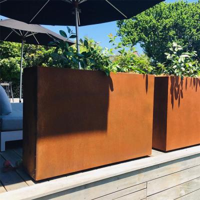China Garden Decorative 1.5mm Corten Steel Rectangular Planter Customizable for sale