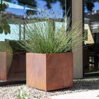 China Metallic 1.2mm  Corten Steel Planter Box Rectangular Flower Pots abrasion proof for sale