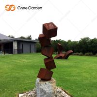 China Thickness 5-8mm Metal Large Rusty Garden Sculpture Handmade Garden Landscape for sale