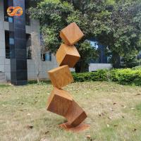 China Thickness 5-8mm Metal Large Rusty Garden Sculpture Handmade Garden Landscape for sale