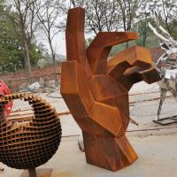 China 175cm  Rusty Metal Garden Ornaments Corten Steel Sculpture For Park Decoration for sale