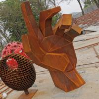 China 175cm  Rusty Metal Garden Ornaments Corten Steel Sculpture For Park Decoration for sale