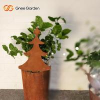 China Customization Metal Garden Ornaments Laser Cut Corten Steel Signs  Wear Resisting for sale
