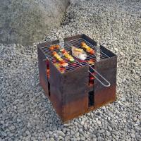 China Eco Friendly Outdoor Cooking Grills Rust Corten Steel Bbq Grill Weather Proof for sale