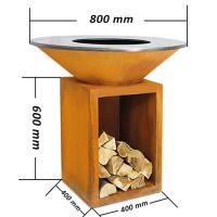 China Customization Corten Steel Bbq Grill Garden Barbecue Charcoal Grill High Durability for sale