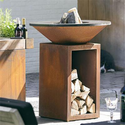 China Customization Corten Steel Bbq Grill Garden Barbecue Charcoal Grill High Durability for sale