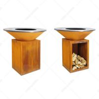 China Prerusted  Corten Steel Round Fire Pit Camping 120cm Corten Steel Fire Pit for sale