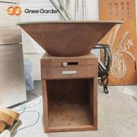 China Pre Weathered Corten Steel Firepits Charcoal Barbecue Pit Customizable Size for sale