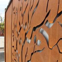 China Rectangle Decoration Metal Garden Products Corten Steel Garden Screen Fence for sale