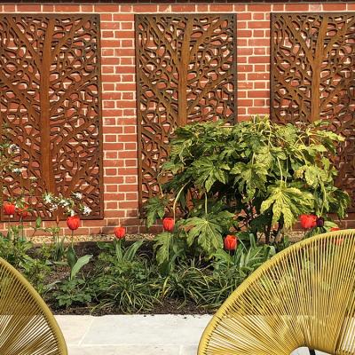 China OEM ODM Weathering Steel Garden Screen Metal Room Divider for sale