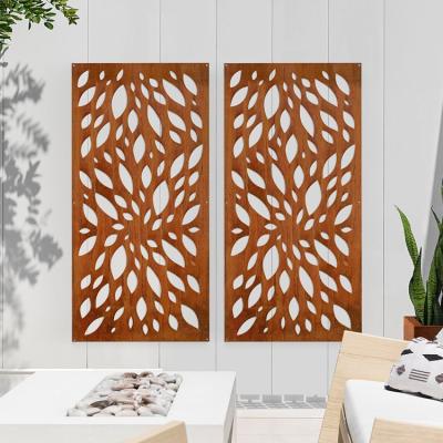 China Art Decorative Metal Garden Products Corten Steel Privacy Panels Weather Proof for sale