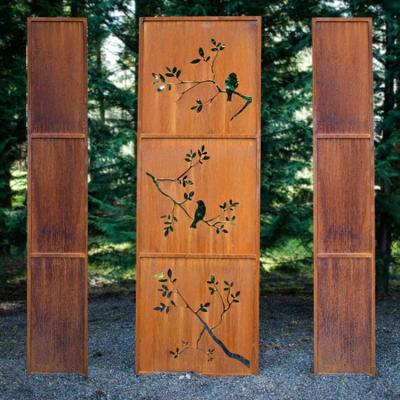 China Outdoor Corten Steel Decorative Screens Divider Panels Pre Rusted for sale
