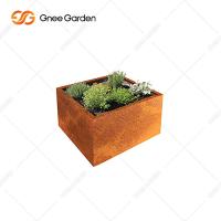 China Outside Garden Corten Steel Square Planter Box Size Customizable RAL Colors for sale