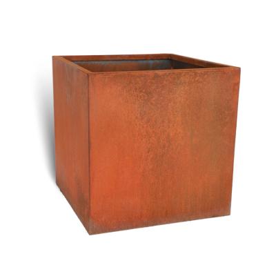 China Outside Garden Corten Steel Square Planter Box Size Customizable RAL Colors for sale