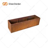 China SGS certified 800mm Outdoor Metal Planter Long Rectangular For Plant for sale