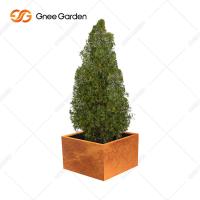 China Metal Bending Rusty Corten Steel Planter Box In The Outdoor Patio for sale