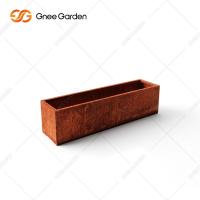 China SGS certified 800mm Outdoor Metal Planter Long Rectangular For Plant for sale