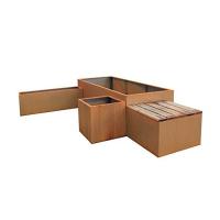 China Metal Bending Rusty Corten Steel Planter Box In The Outdoor Patio for sale