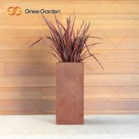 China Rectangle 80cm Outdoor Metal Planter Weathered Steel Planter Box anticorrosion for sale