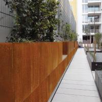 China Square Corten Steel Rustic Metal Planter Boxes Laser Cutting for sale