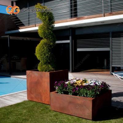 China SGS TUV Indoor Outdoor Metal Planter Corten Steel Window Boxes Anti Aging for sale