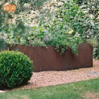 China 1200*500*600mm Corten Steel Vegetable Planters Rusted Metal Planter Boxes for sale