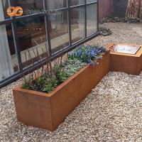 China 1200*500*600mm Corten Steel Vegetable Planters Rusted Metal Planter Boxes for sale