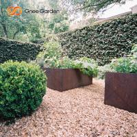China 1200*500*600mm Corten Steel Vegetable Planters Rusted Metal Planter Boxes for sale