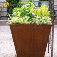 China Laser Cut Corten Steel Large Metal Planters Outdoor Customized for sale