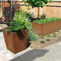 China OEM ODM Raised Rectangular Metal Planter Box Corten Steel for sale