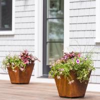 China Laser Cut Corten Steel Large Metal Planters Outdoor Customized for sale